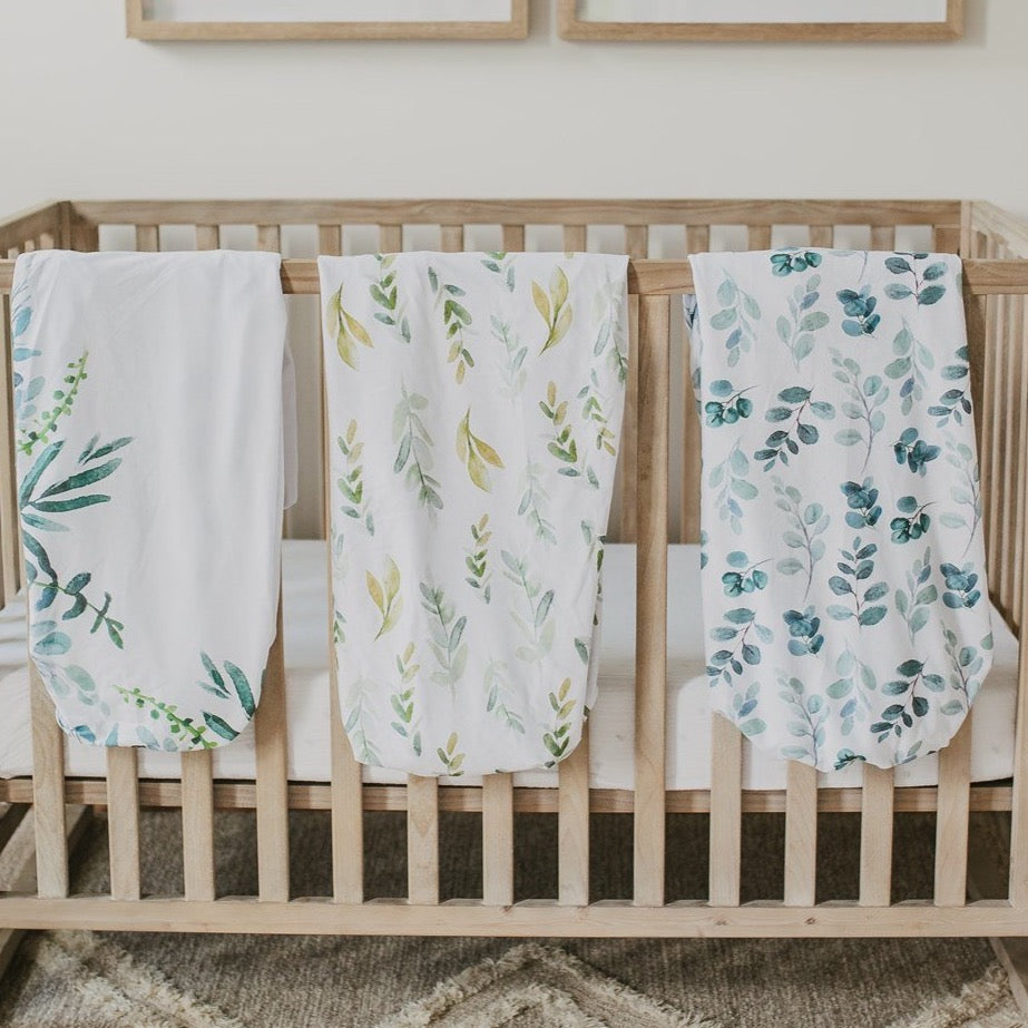 100% Cotton | Leafy Mini Crib Sheets Set | 3 Pack | Pack n Play Sheets ...